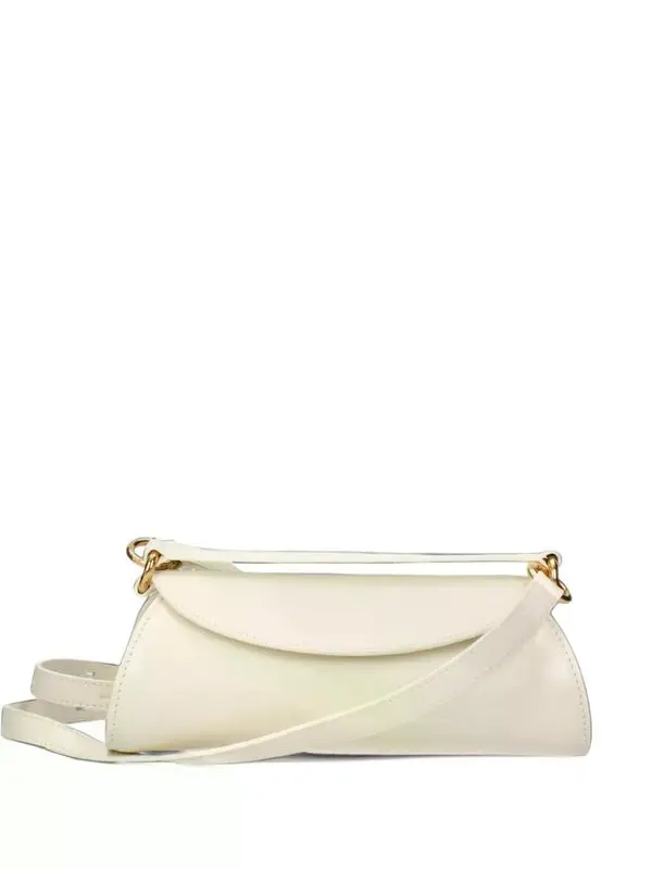 JIL SANDER Cylindrical Leather Clutch Bag - White