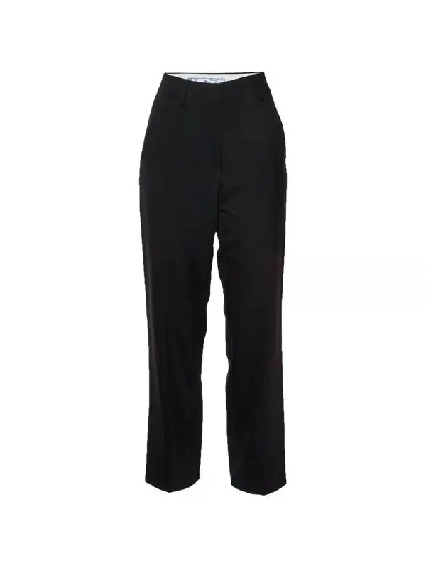 Off-White High-waisted Straight-leg Trousers - Black