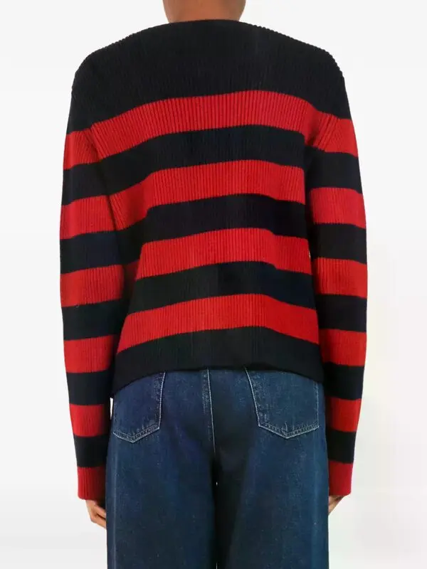 Red Valentino Striped Button-detail Sweater