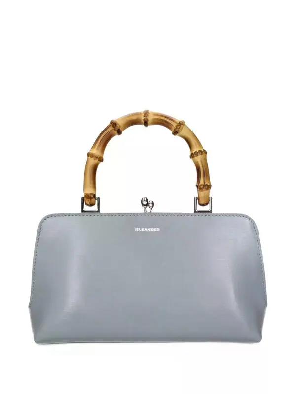 JIL SANDER Bamboo-handle Leather Tote Bag - Grey