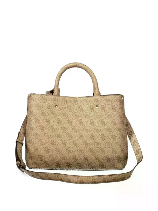 Guess Monogram-print Leather Tote Bag - Neutrals