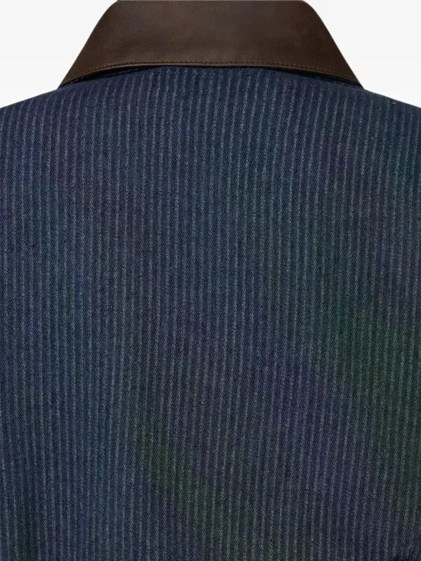 STUDIO TOMBOY Pinstripe-pattern Contrast-collar Jacket