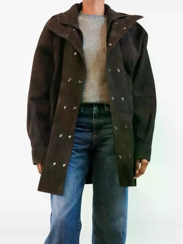 Magda Butrym Cinched-waist Suede Jacket