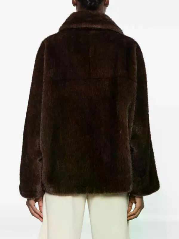 SWORD 6644 Double-breasted Faux-fur Coat
