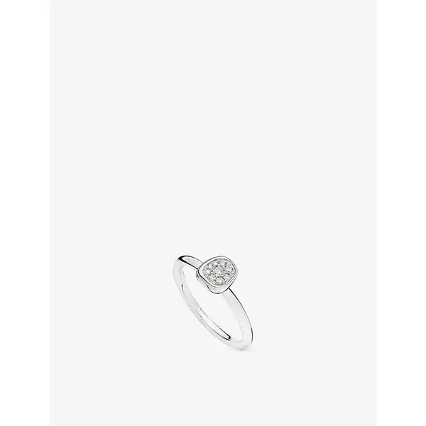 MISSOMA Molten Soft Square Pavé -plated Brass Ring - Silver