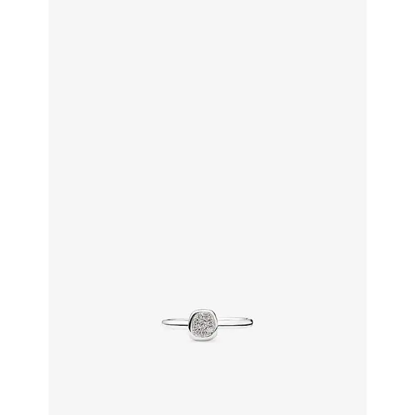 MISSOMA Molten Soft Square Pavé -plated Brass Ring