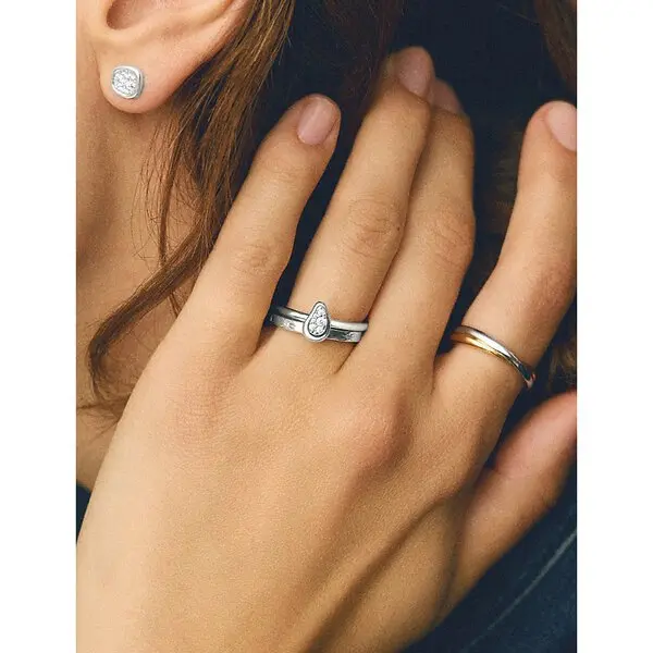 MISSOMA Molten Teardrop Pavé -plated Brass Ring
