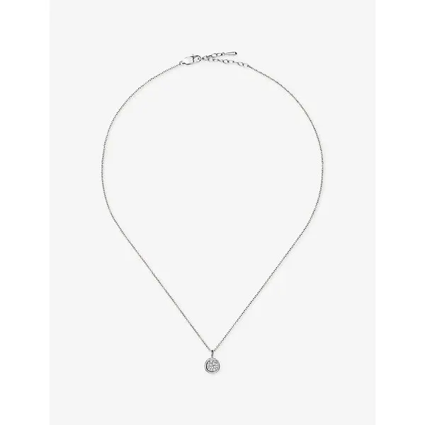 MISSOMA Molten Soft Square Pavé -plated Brass Pendant Necklace - Silver