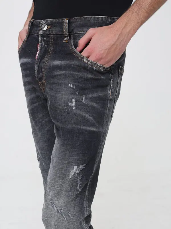 Dsquared2 Skater Skinny Fit Jeans In Stretch Denim With A Distressed Effect