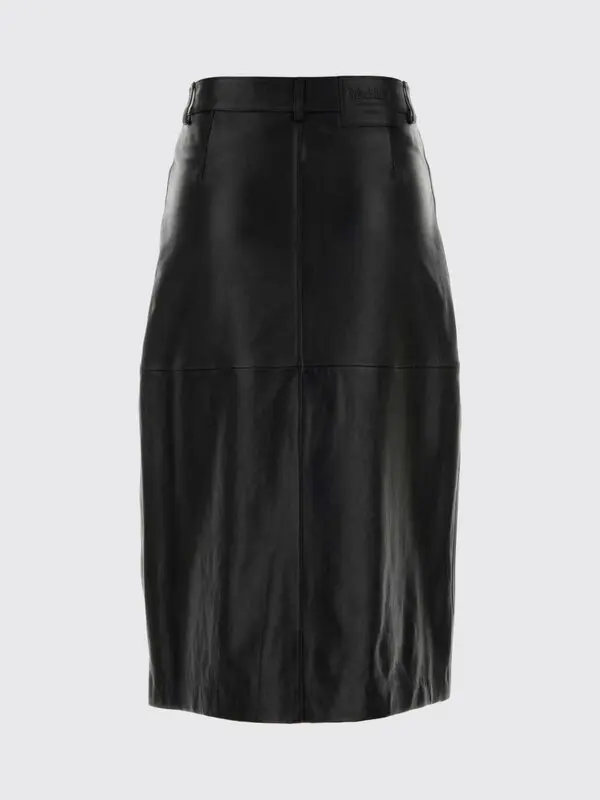 Max Mara High-waisted Smooth Lambskin Midi Pencil Skirt