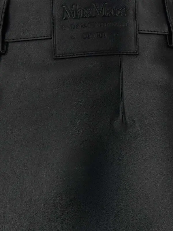 Max Mara High-waisted Smooth Lambskin Midi Pencil Skirt