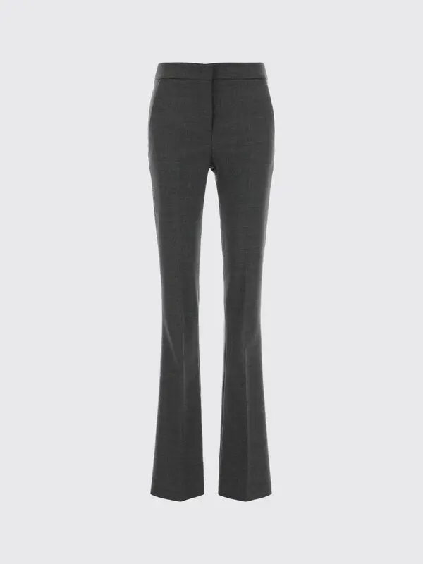 Blumarine Mid-rise Flared Trousers In Wool Blend - Grey