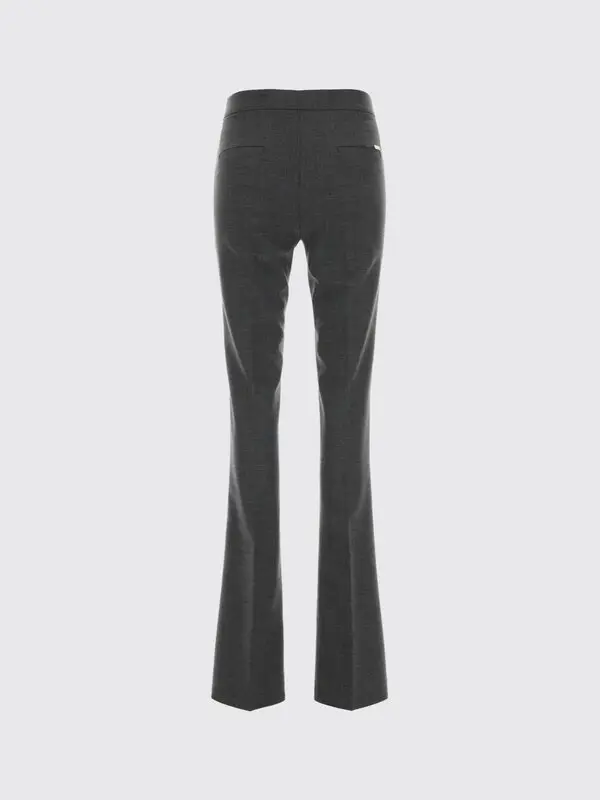 Blumarine Mid-rise Flared Trousers In Wool Blend - Grey