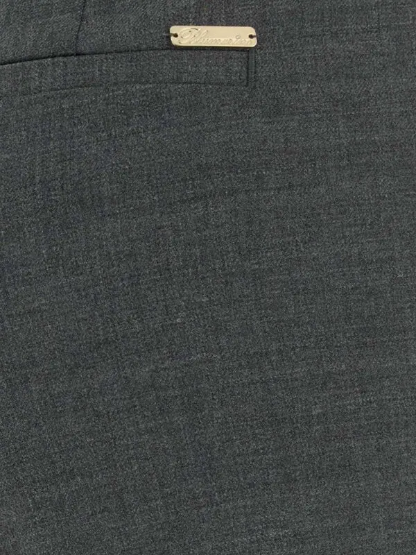 Blumarine Mid-rise Flared Trousers In Wool Blend - Grey