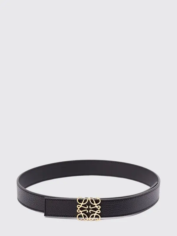 Loewe Anagram Reversible Leather Belt With Monogram Buckle - Black