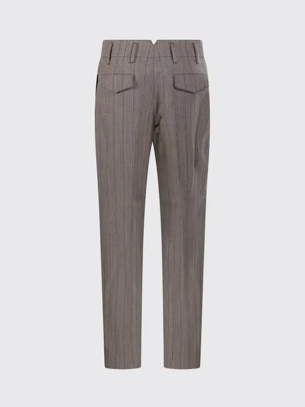 AMI Paris Striped High-waisted Virgin Wool Wide-leg Trousers