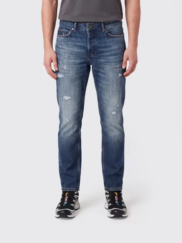 Hugo Skinny Fit Worn-effect Stretch Denim Jeans