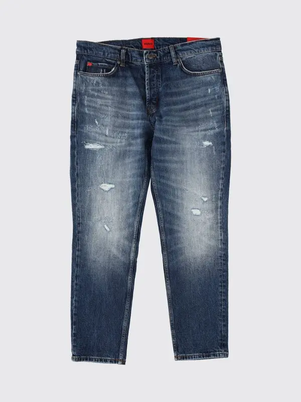 Hugo Skinny Fit Worn-effect Stretch Denim Jeans