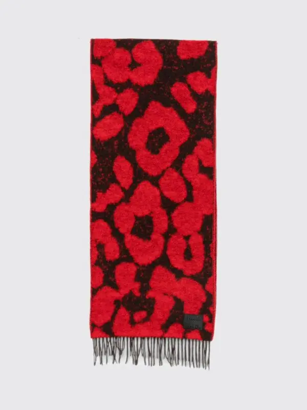 Paul Smith Animal Print Wool Scarf With Fringed Edges - Brown