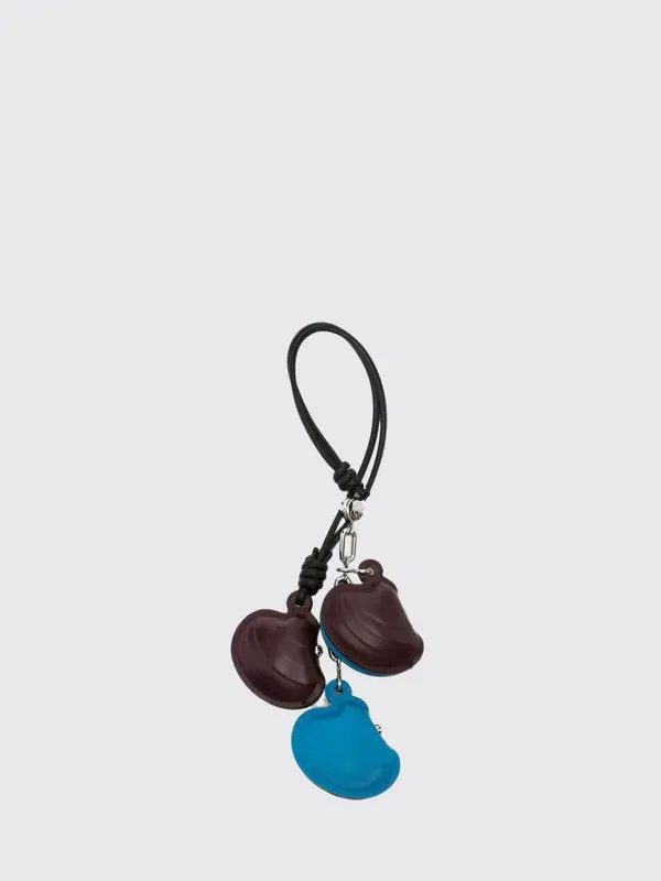 Loewe X Cosima Von Bonin Shell Charm Keychain In Calfskin And Brass - Navy