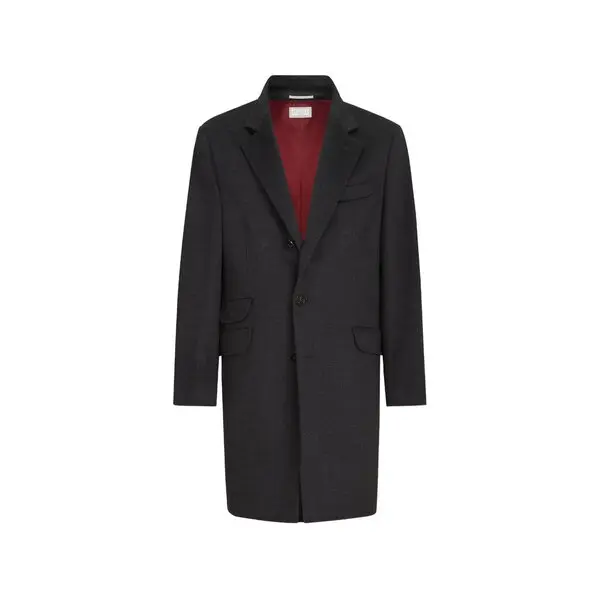 Brunello Cucinelli Grey Coats Single Breasted Coats