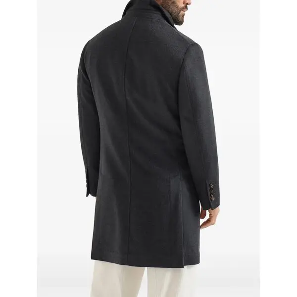 Brunello Cucinelli Grey Coats Single Breasted Coats