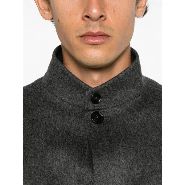 Zegna Grey Coats Single Breasted Coats