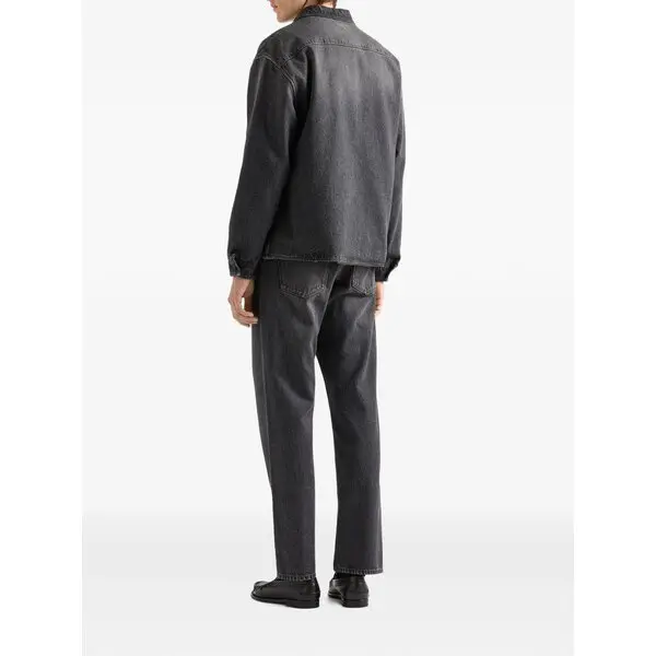 Prada Grey Denim Regular & Straight-leg Jeans - Gray