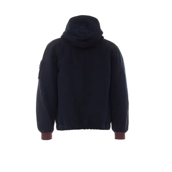 Stone Island Logo Wool Diagonal Parka