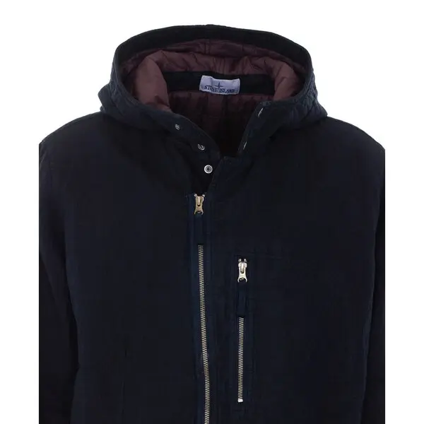 Stone Island Logo Wool Diagonal Parka