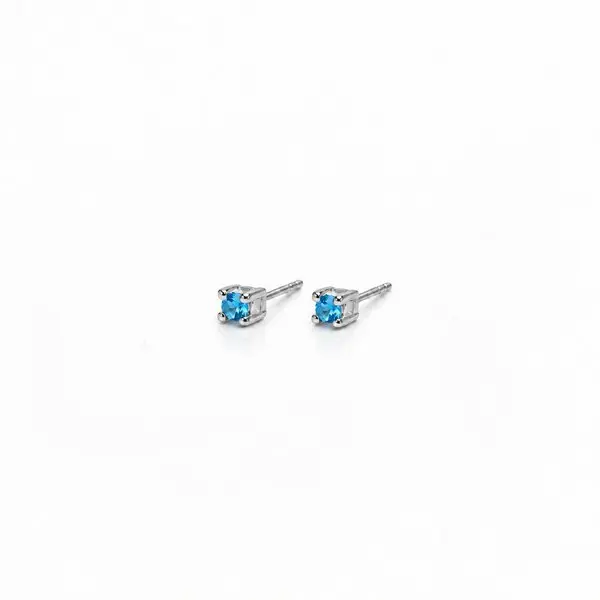 THE JEWELLERY STORE LONDON Blue Quartz Tiny Studs In Sterling Silver - Silver/blue