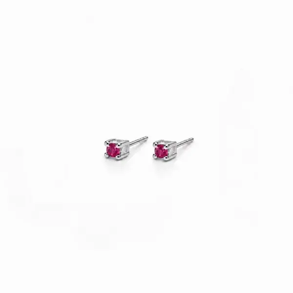 THE JEWELLERY STORE LONDON Pink Quartz Tiny Studs In Sterling Silver - Pink/silver