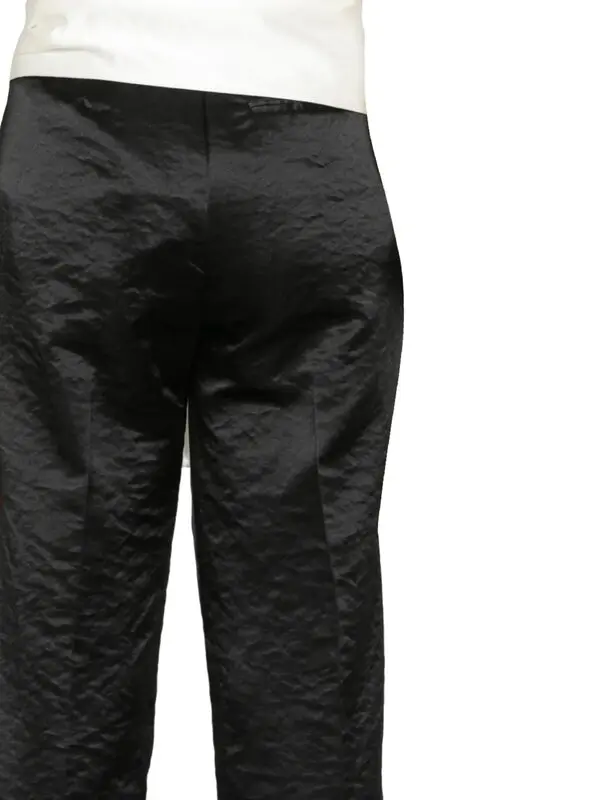 FORTE_FORTE Hammered-texture Casual Trousers - Black