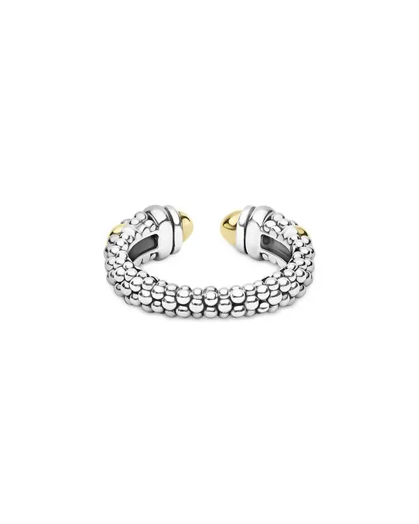 Lagos Sterling & 18k Yellow Gold Signature Caviar Mini Versa Stack Ring