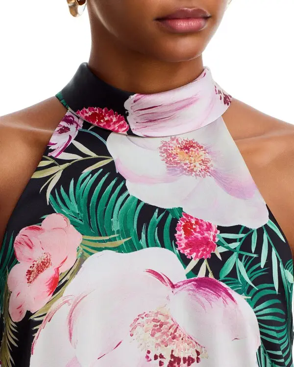Kobi Halperin Misha Printed Halter Neck Maxi Dress