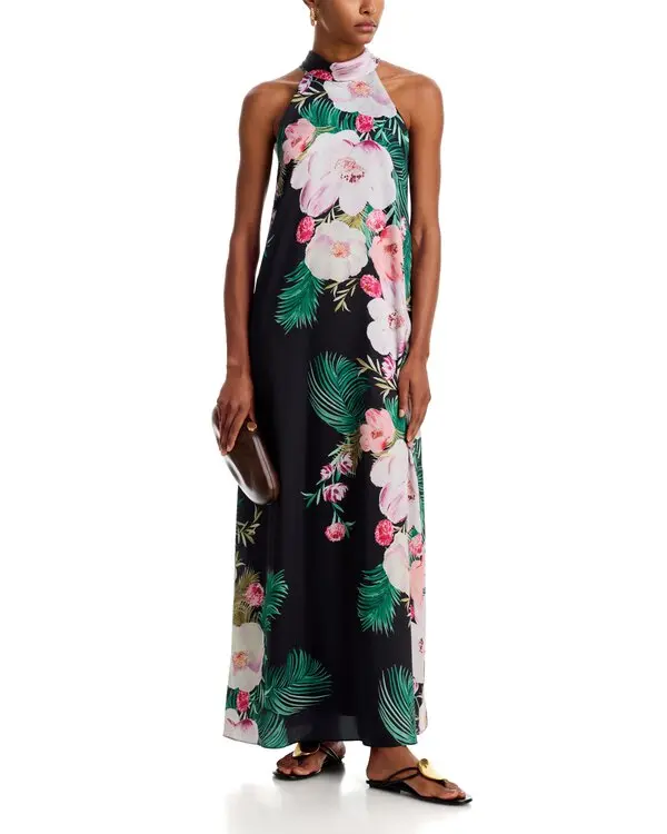 Kobi Halperin Misha Printed Halter Neck Maxi Dress