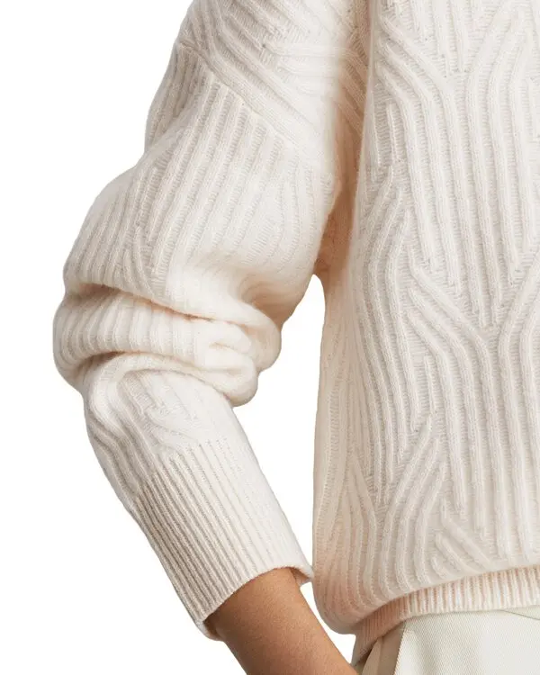 REISS Leah Geometric Wool & Cashmere Crewneck Sweater