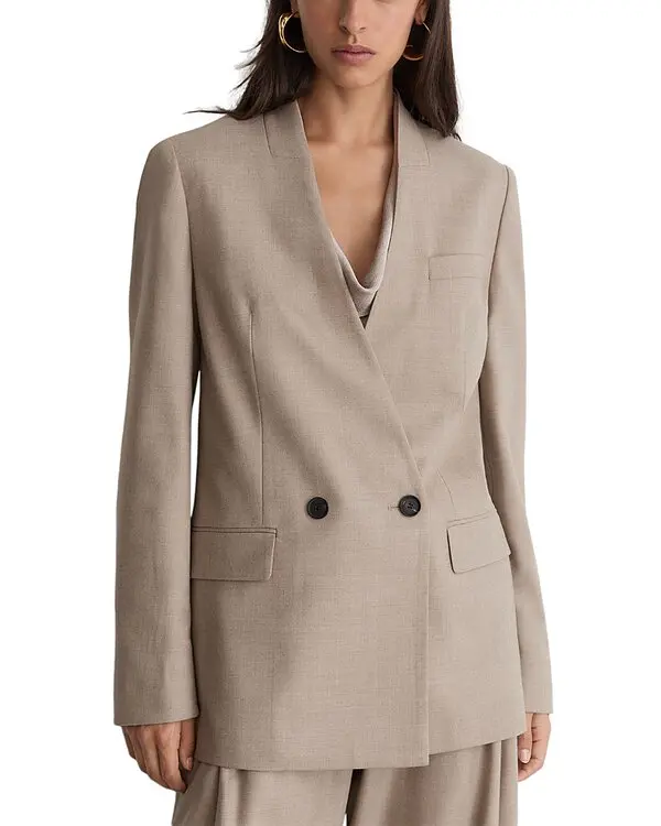 REISS Juniper Double Breasted Blazer - Neutral
