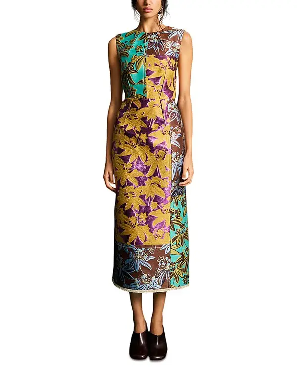 ALEMAIS Bodie Patchwork Jacquard Dress - Multi