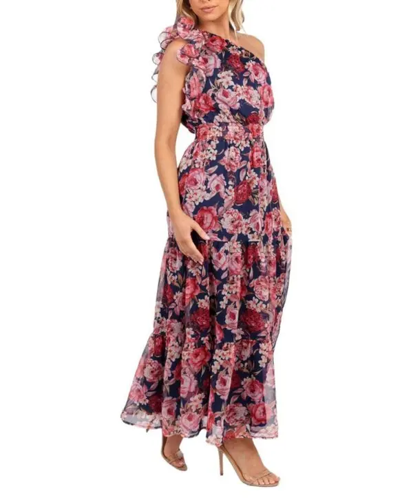 PETAL AND PUP Layley One Shoulder Maxi Dress