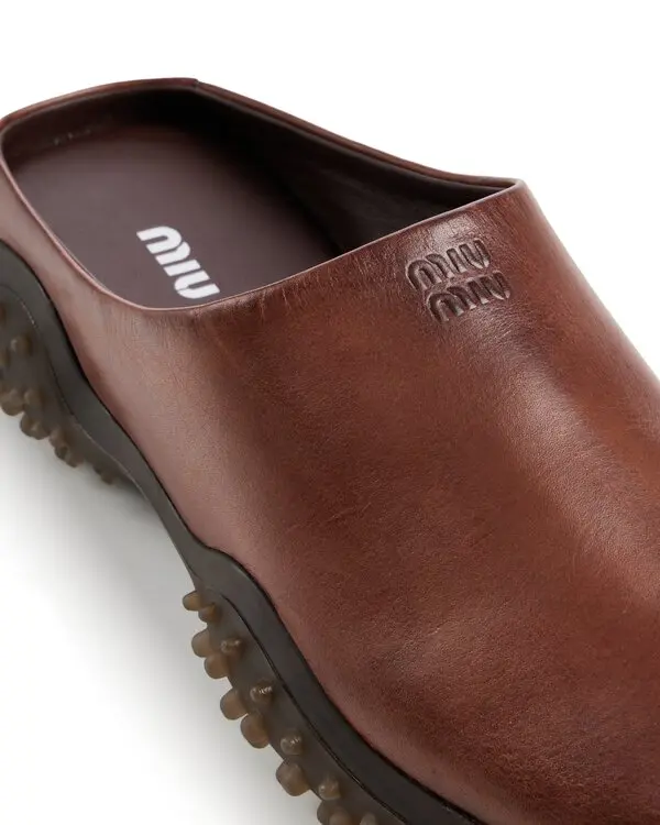 Miu Miu Leather Mule Flats