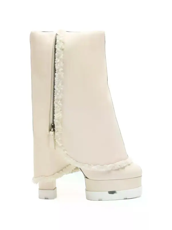 Casadei Nancy Winnipeg Faux-fur Trim Ankle Boots - Neutrals