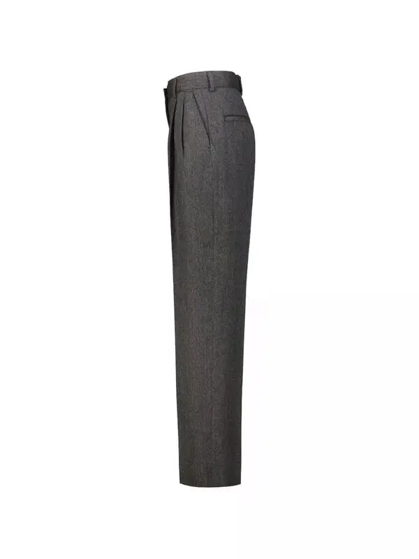 TOTEME Herringbone Double-pleat Trousers Melange