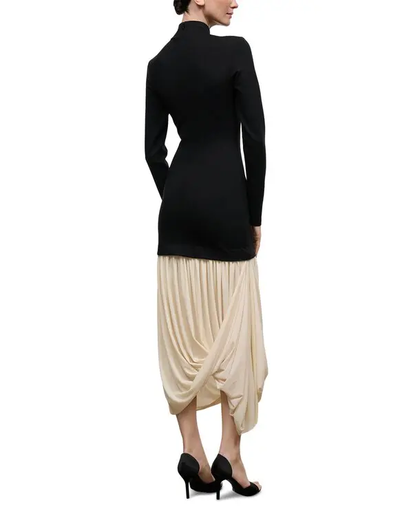 Staud Donna Mixed Media Bodycon Dress