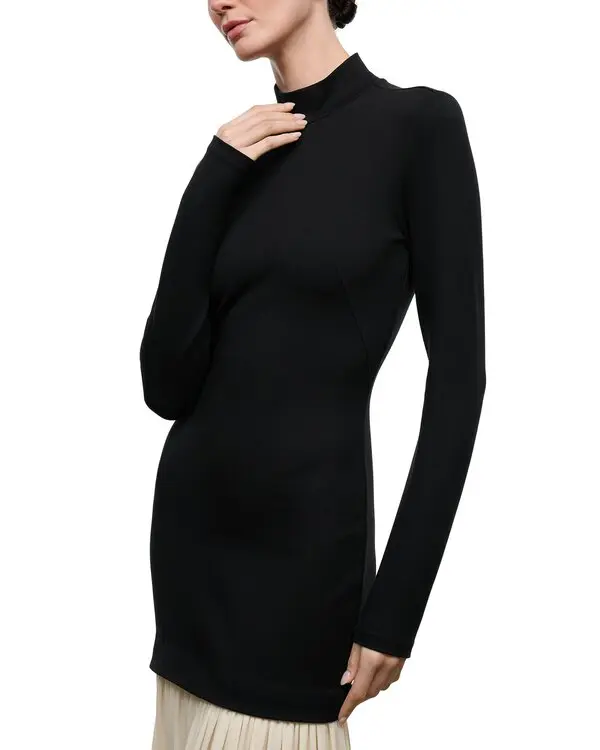 Staud Donna Mixed Media Bodycon Dress