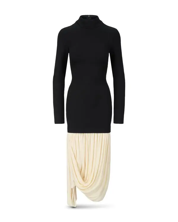 Staud Donna Mixed Media Bodycon Dress