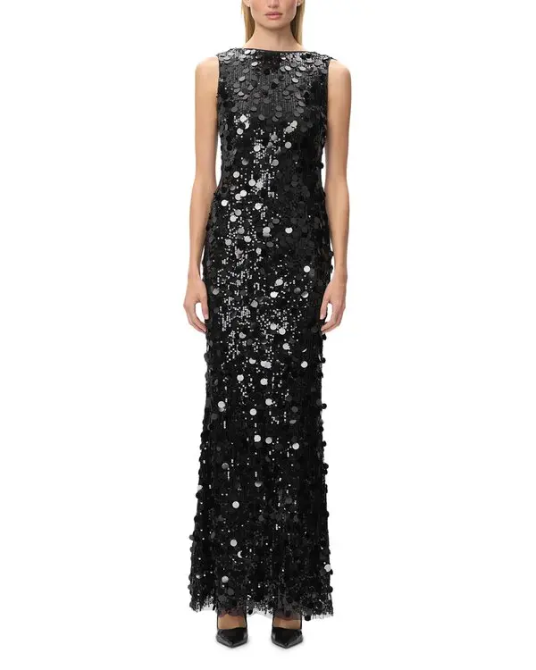 Herve Leger The Huda Embellished Boat Neck Gown
