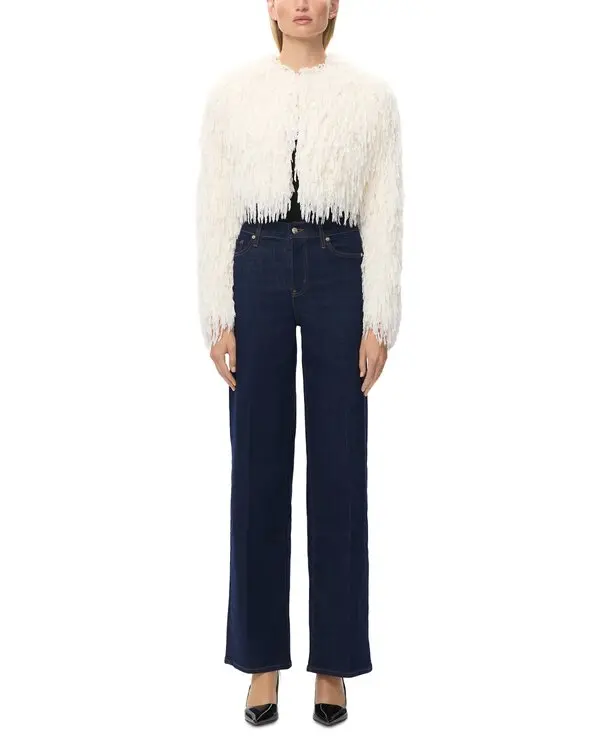 Herve Leger The Amaya Faux Feather Short Jacket