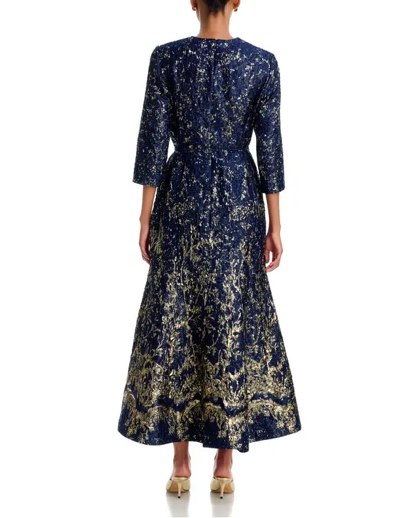Simkhai Claravelle Metallic Jacquard Gown