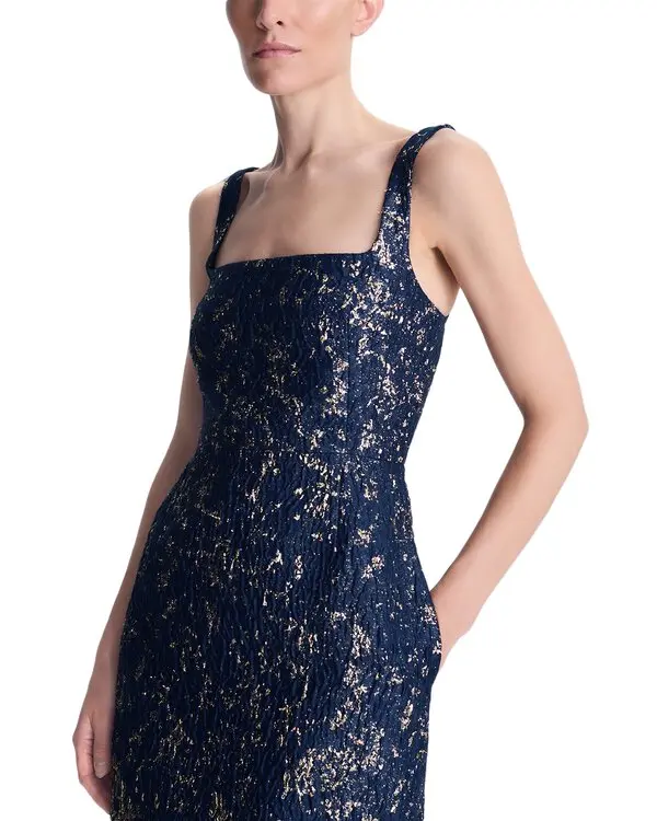 Simkhai Virette Metallic Jacquard Midi Dress